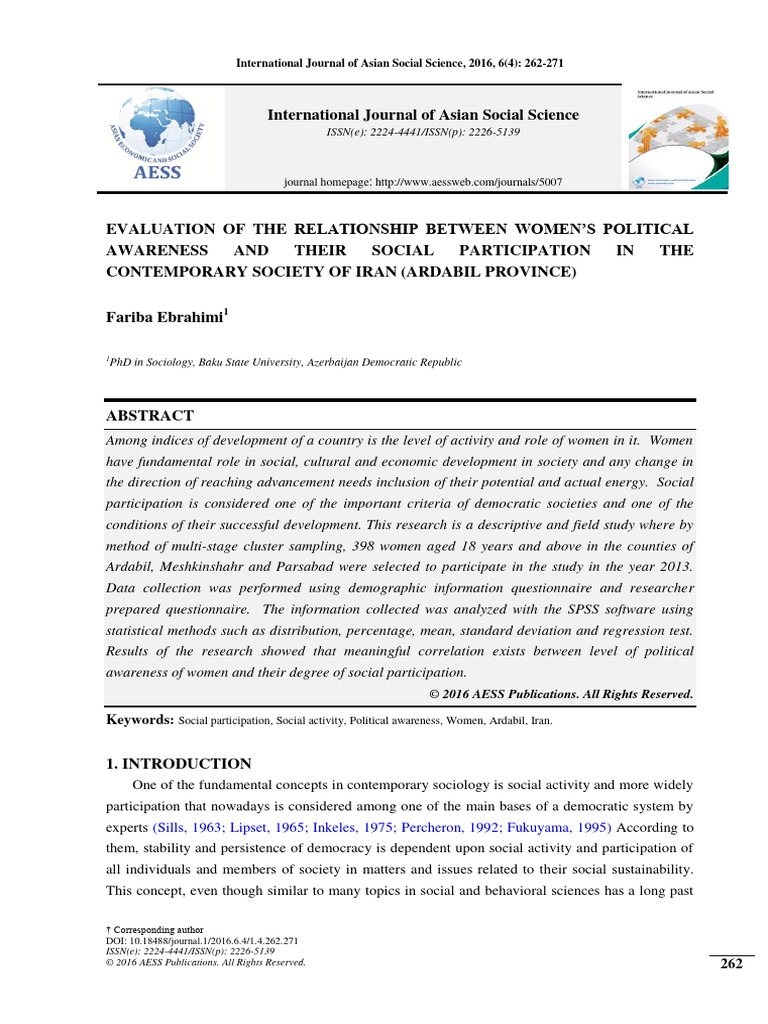 Ijass 2016 64 262 271 | PDF | Statistics | Linear Regression