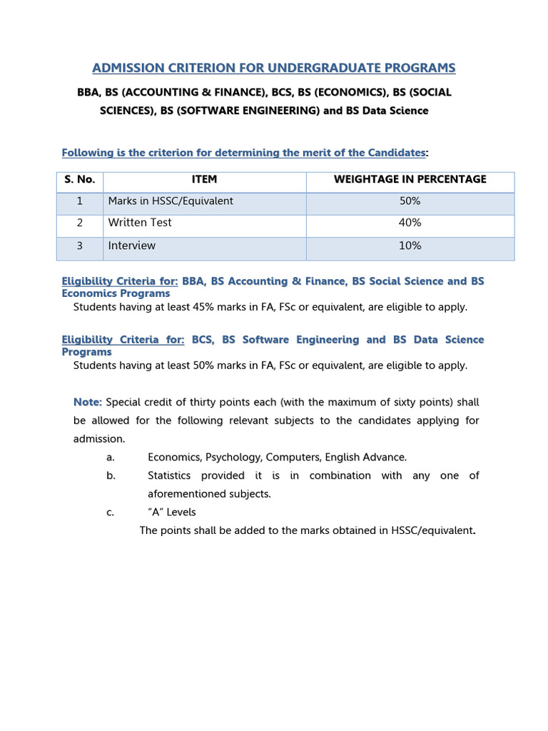 Undergraduate Programs-Test Model Paper | PDF | Bachelor Of Science ...
