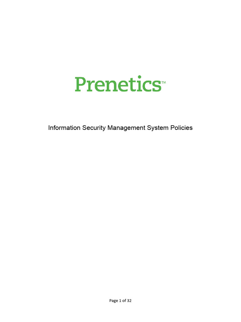 Information Security Management System Policies - V8 | PDF ...
