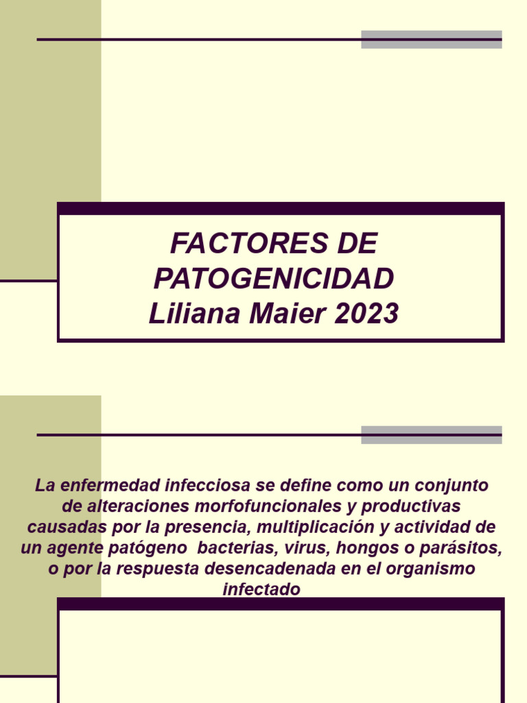 Factores de Patogenicidad 2023 | PDF | Infección | Las bacterias