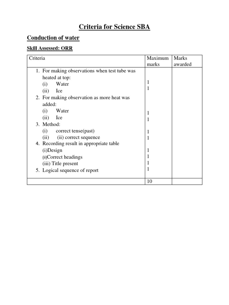 Criteria For Science SBA Updated-1 | PDF | Experiment | Accuracy And ...