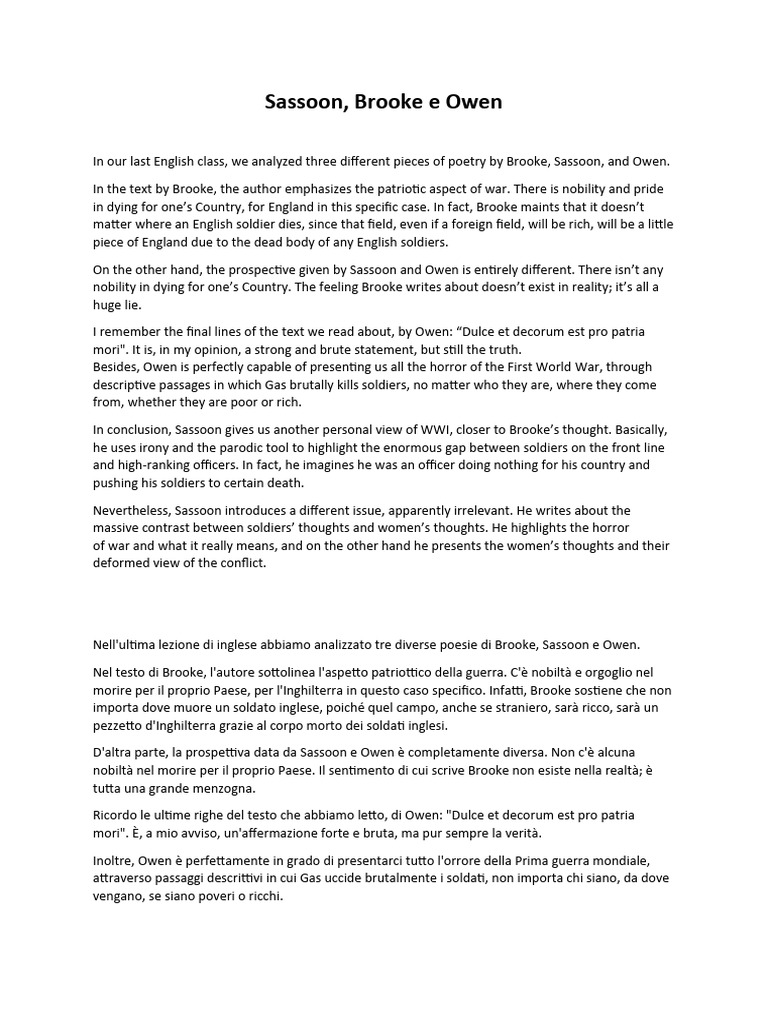 Sassoon, Brooke e Owen | PDF