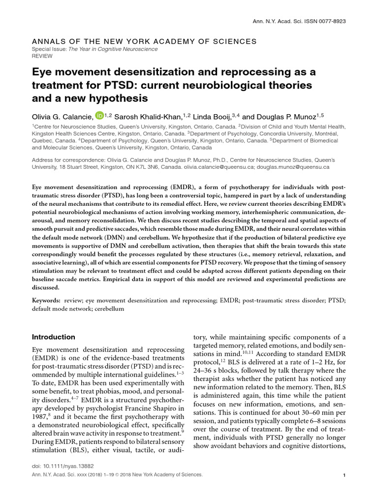 Calancie AnnNYAcadSci 2018 | Download Free PDF | Eye Movement Desensitization And Reprocessing ...