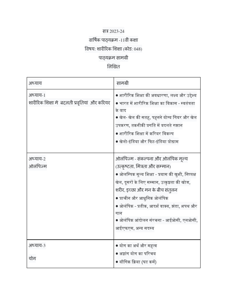 11 Phyedn Hindi 2023 24 | PDF