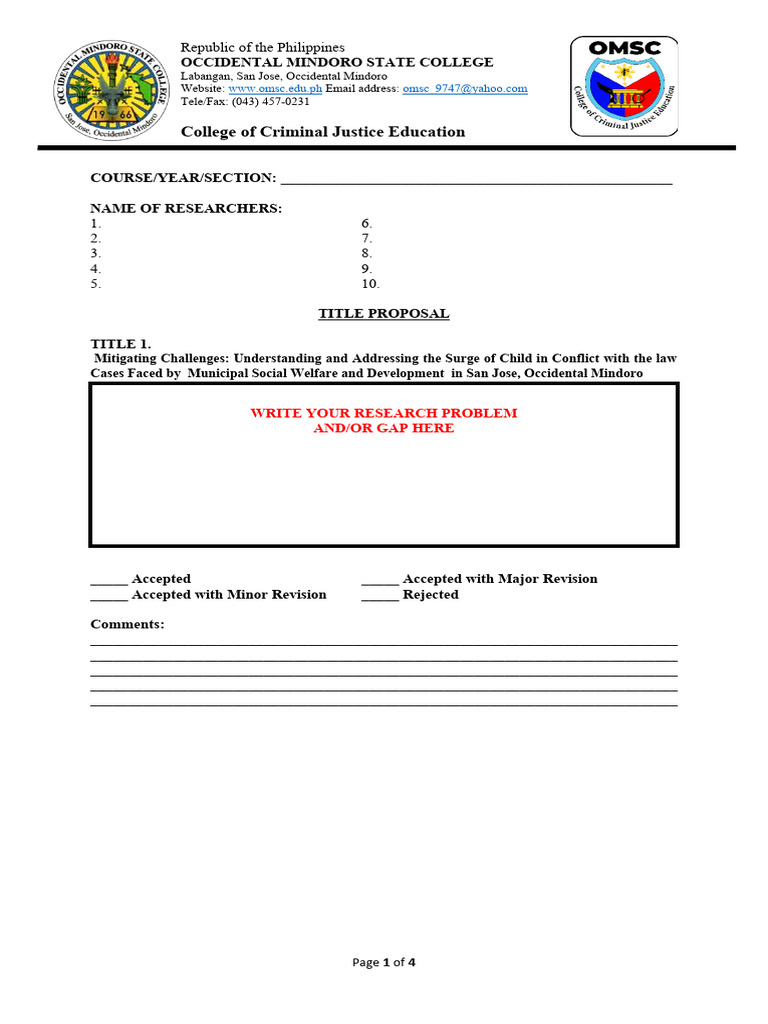 CCJE-Title-Proposal-Format-Guide-2022 | PDF | Justice | Crime & Violence