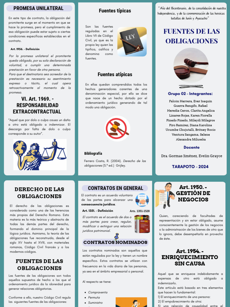 Triptico Obligaciones | PDF | Derecho privado | Ley común