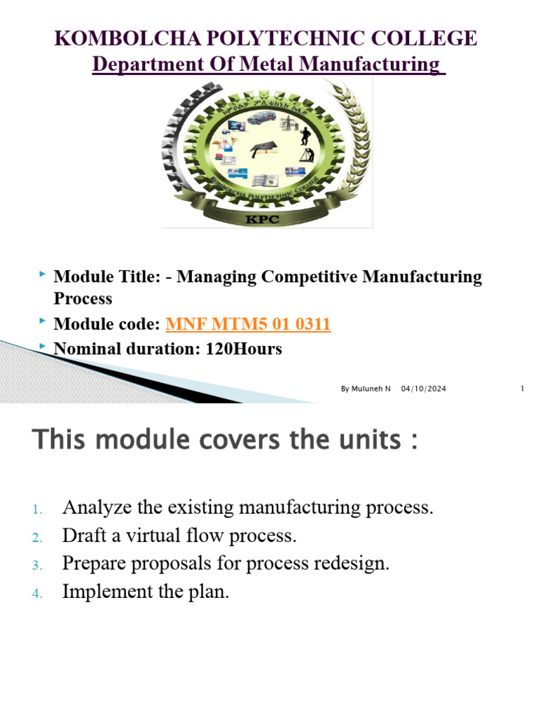 Manage Competitive Manufacturing Processes | PDF | Six Sigma | Lean ...
