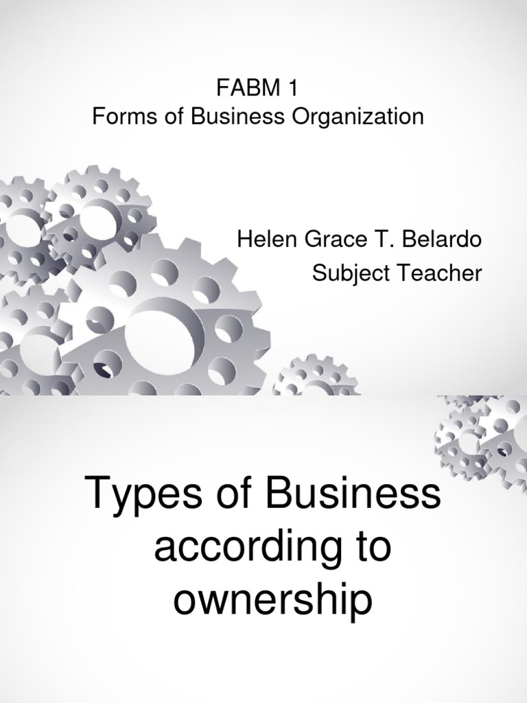 FABM 1 Lesson 4 | PDF | Cooperative | Partnership