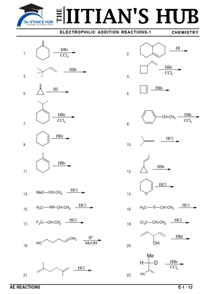 Electrophillic Addition Reactions-1 | PDF | Physical Chemistry | Molecules