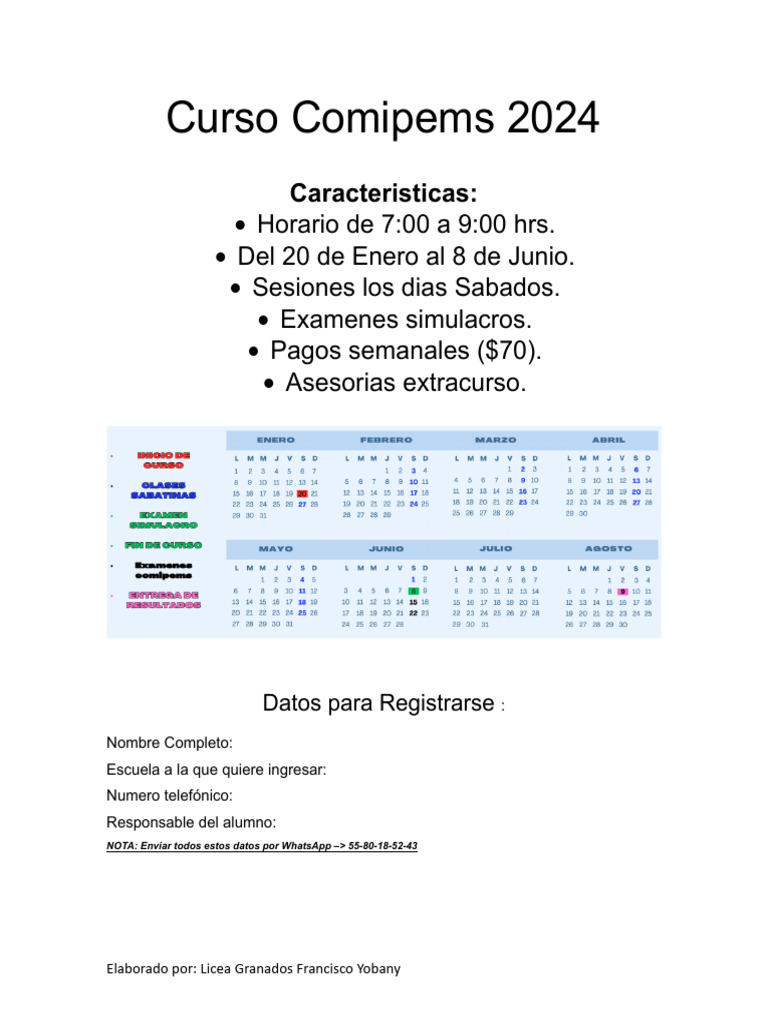 Curso Comipems 2024 | PDF
