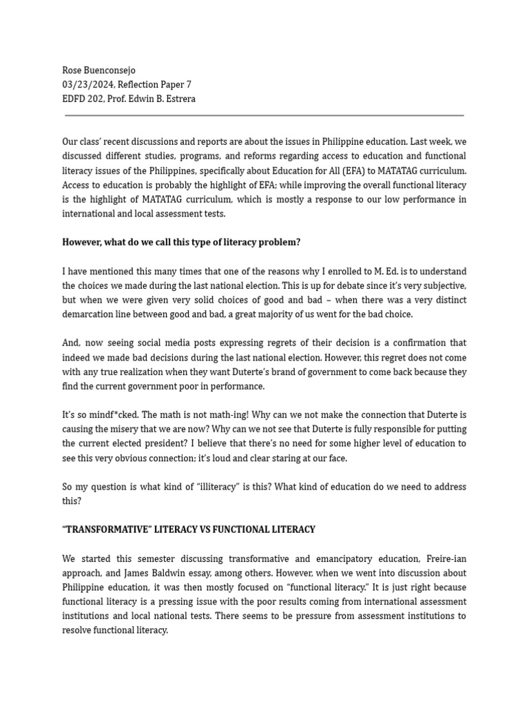 Transformative Literacy in Education | PDF | Literacy | Poverty