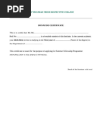 Hosteller Certificate For Scholarship | PDF