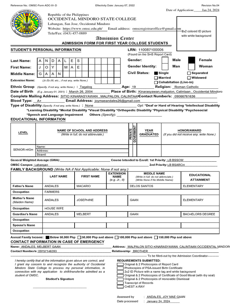 Applicationform C | PDF | Disability Applicationform C | PDF | Disability