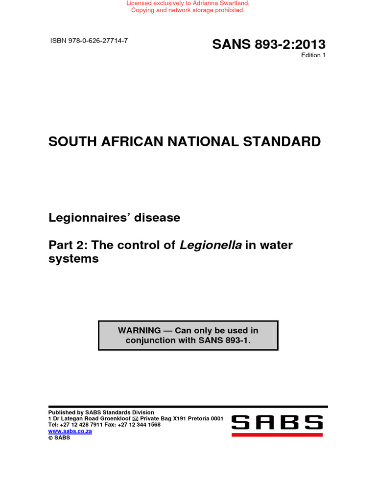 Legionella Control in Water Systems | PDF | Water | Evaporation
