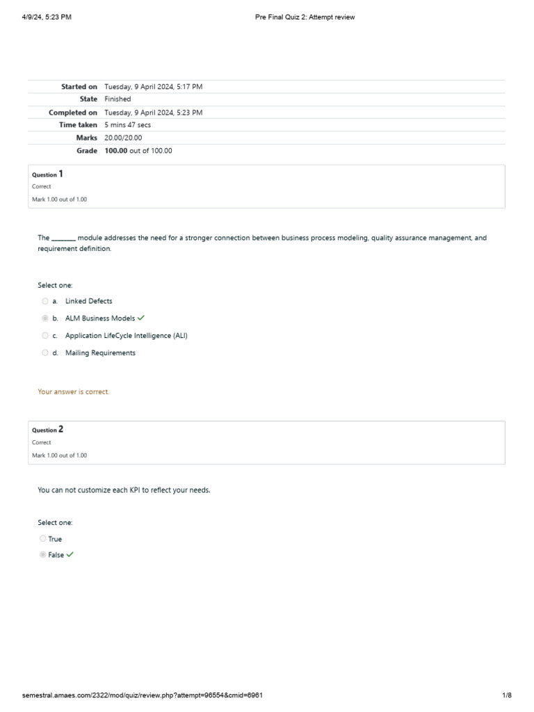 Pre Final Quiz 2 - Attempt Review 16 Out of 16 | PDF | Computing | Software
