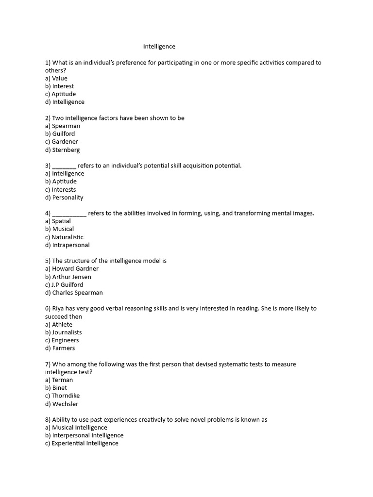 Intelligence | PDF | Intelligence | Behavior Modification