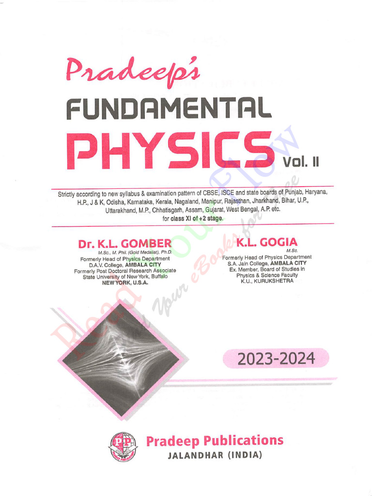Pradeep Physics Class 11 Vol 2 2023-2024 | PDF | Elasticity (Physics) | Gases