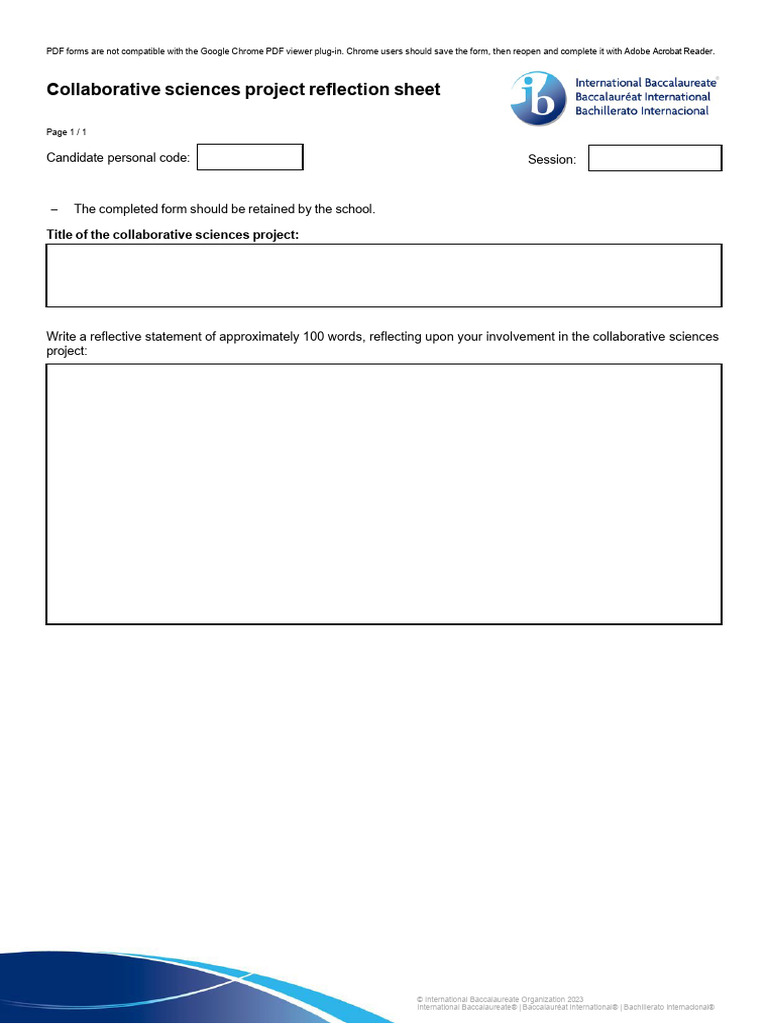 Collaborative Sciences Project Reflection Sheet | PDF | Art