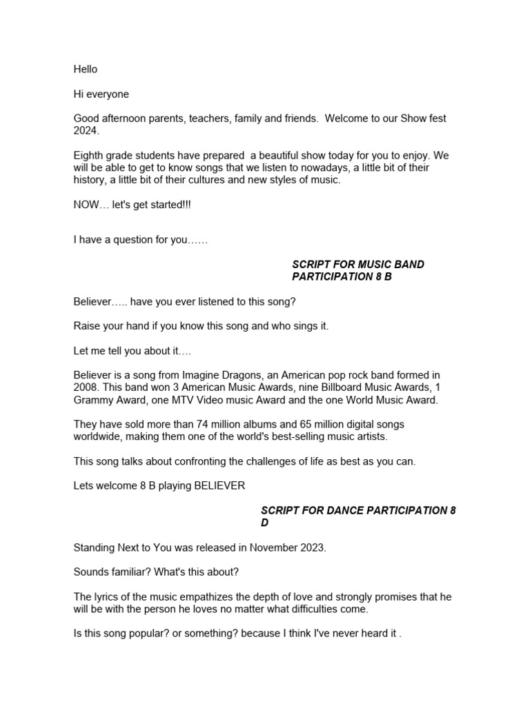 Scripts Family Fest - FV | Download Free PDF | Recorded Music | Sound ...