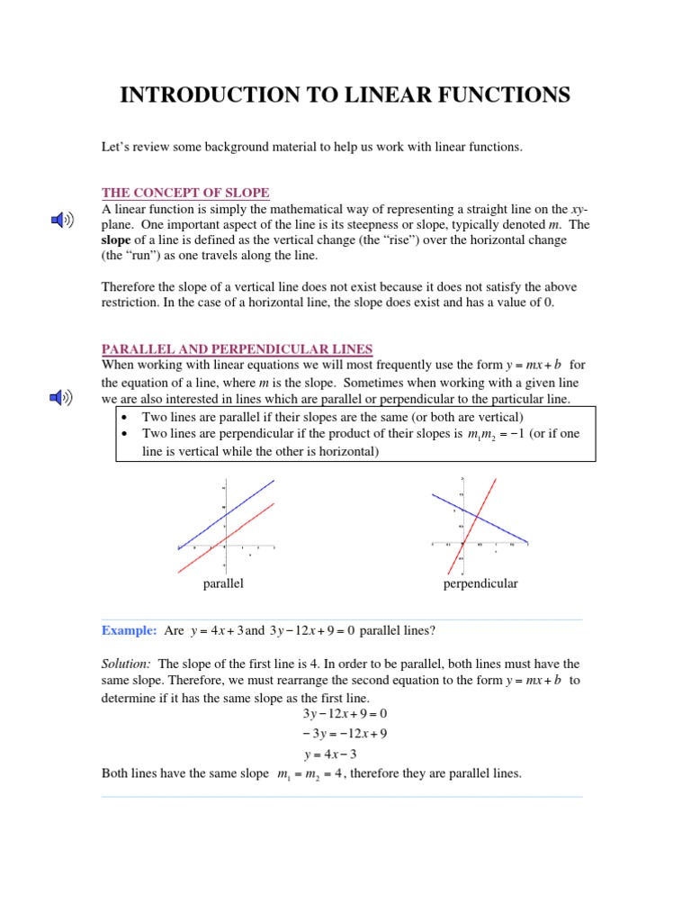 Introduction To Linear Functions | PDF