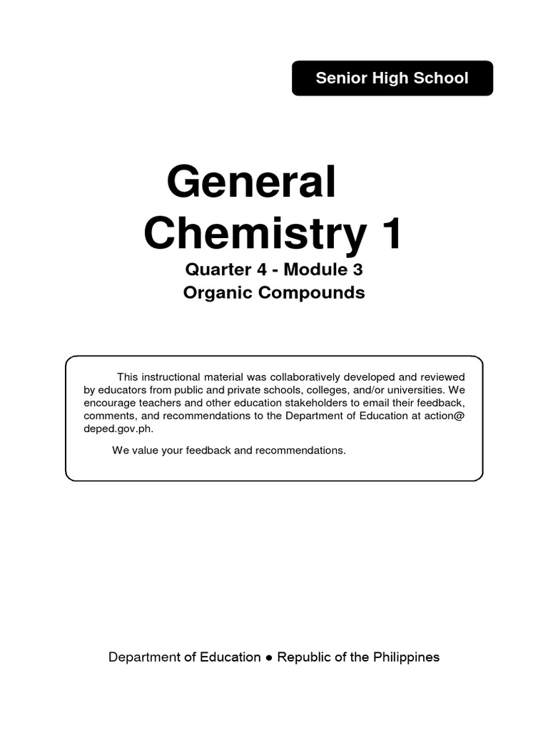 GenChem 1 Module 3 Q4 | PDF | Alkene | Functional Group