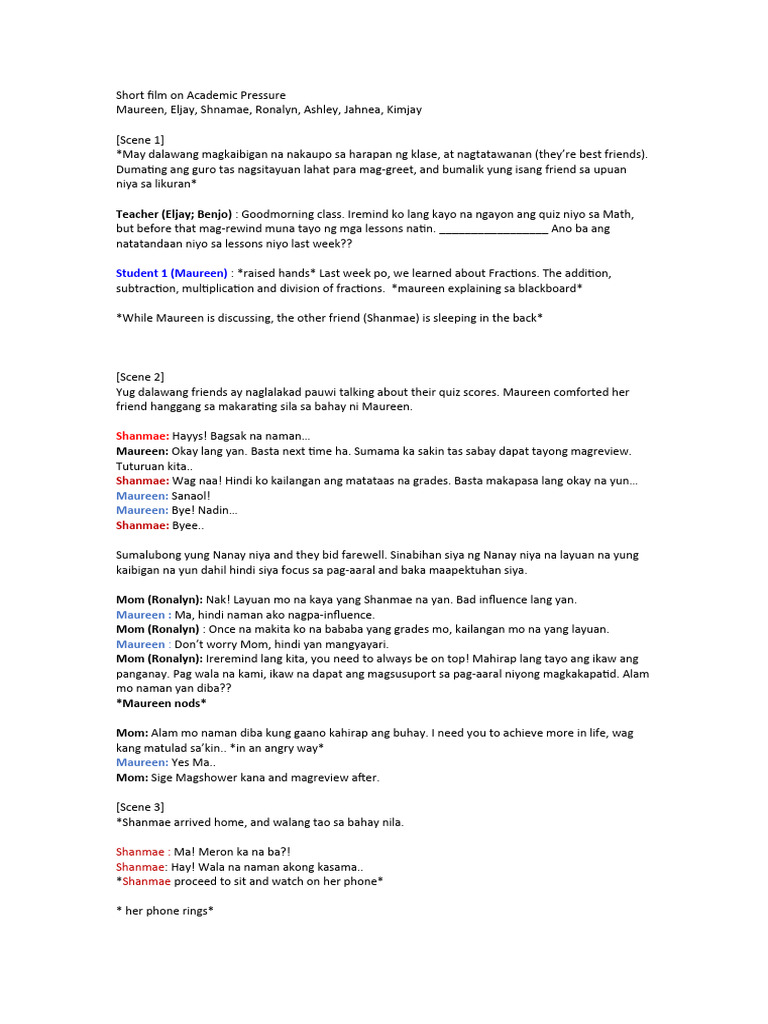 Short Film On Academic Pressure | PDF