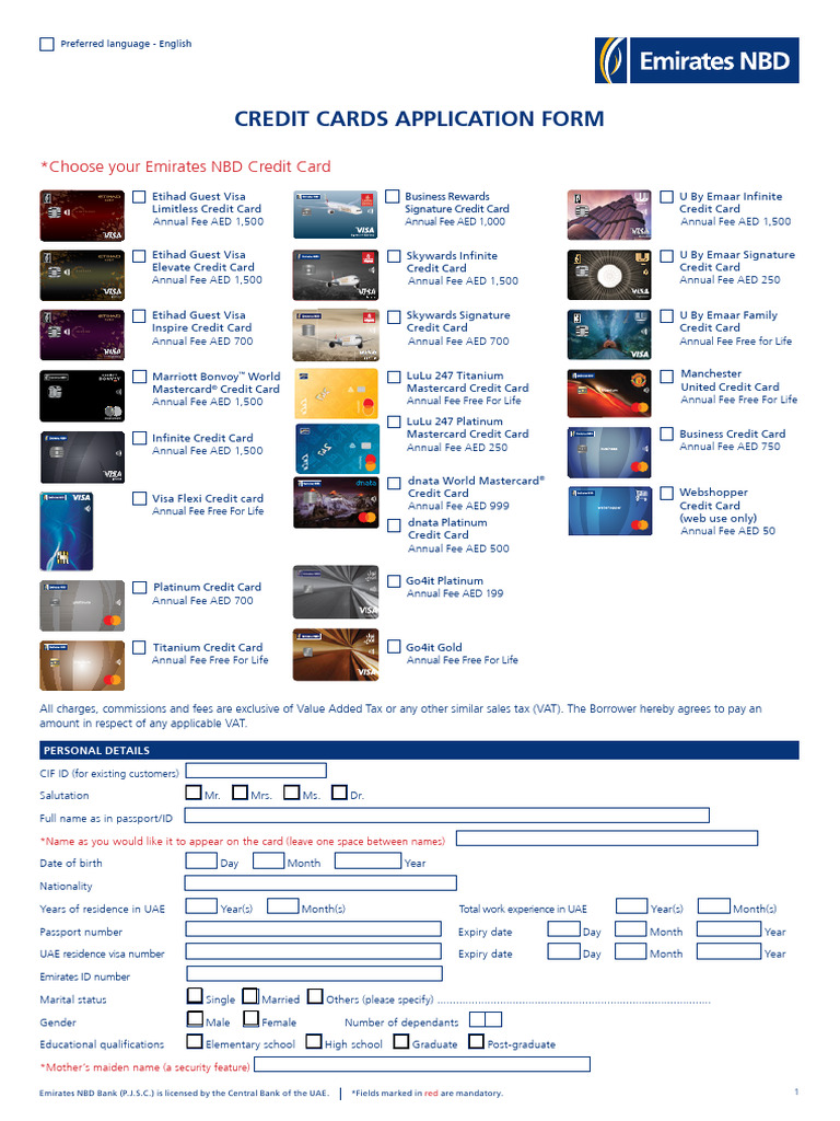 Credit Card Application Dubai | PDF | Credit Card | Banks