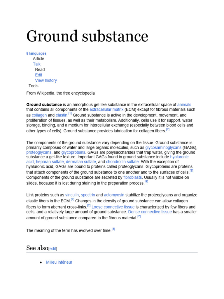 Ground Substance | Download Free PDF | Extracellular Matrix | Histology
