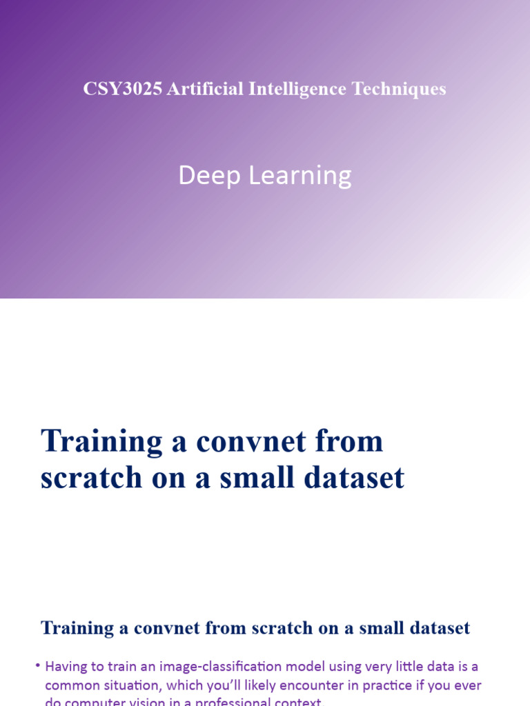 CSY3025 Artificial Intelligence Techniques: Deep Learning | PDF | Deep ...