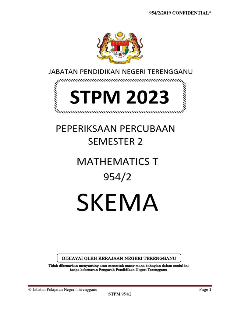 TRG P2 STPM 2023 (Skema) | PDF | Mathematical Analysis | Mathematics