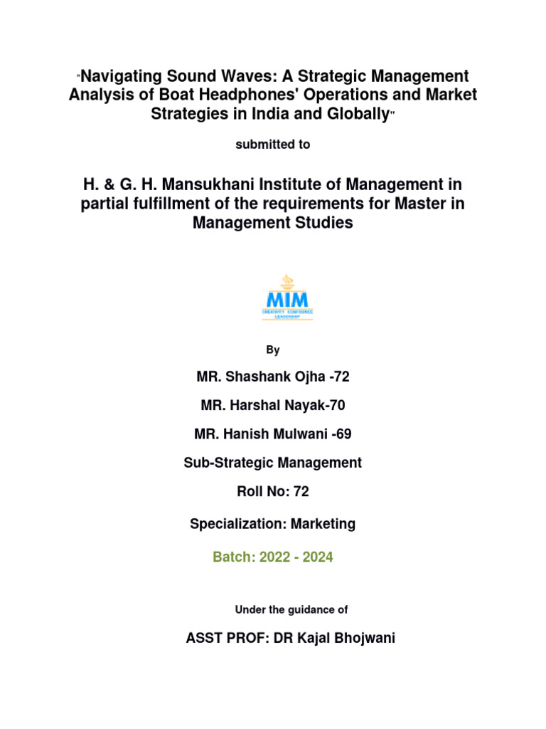 Boat "Navigating Sound Waves: A Strategic Management Analysis of Boat ...