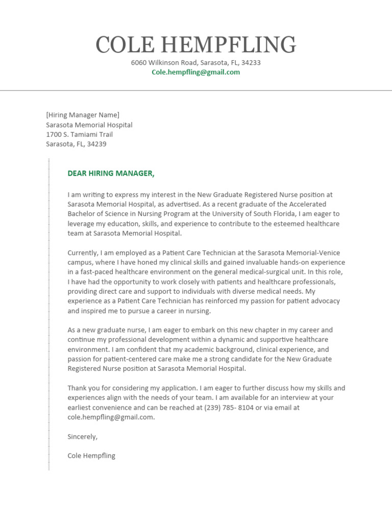 cole hempfling cover letter 2024 | PDF