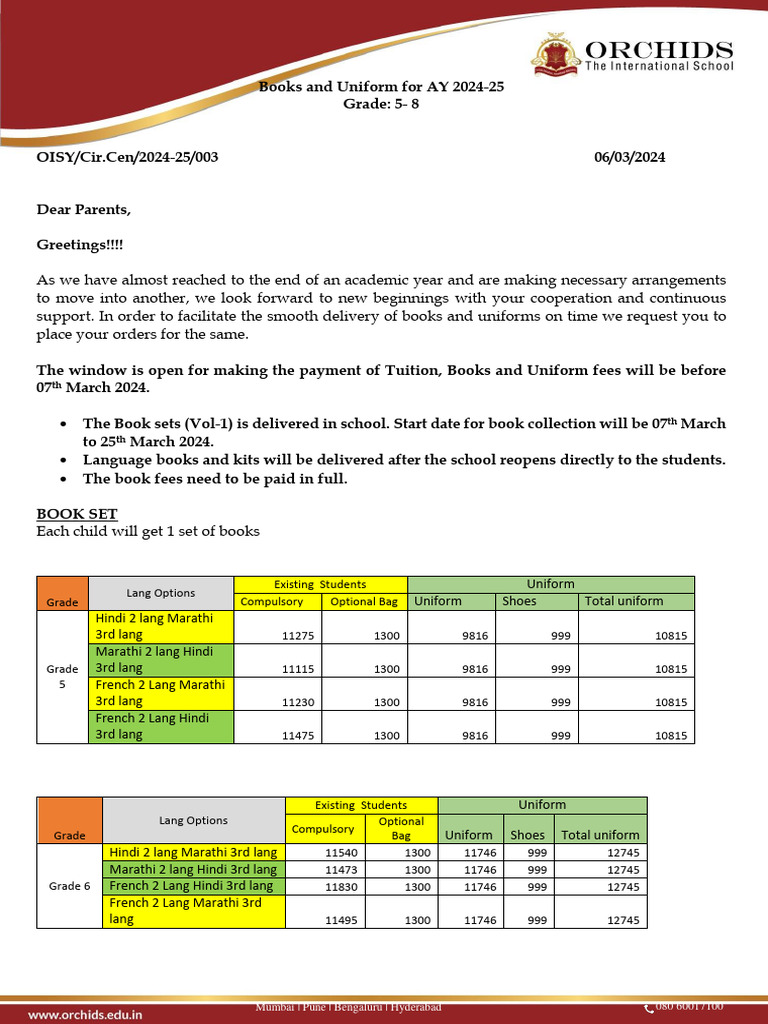 School Essentials and Tuition Fee Grade 5 8 003 | PDF | Payments | Services (Economics)