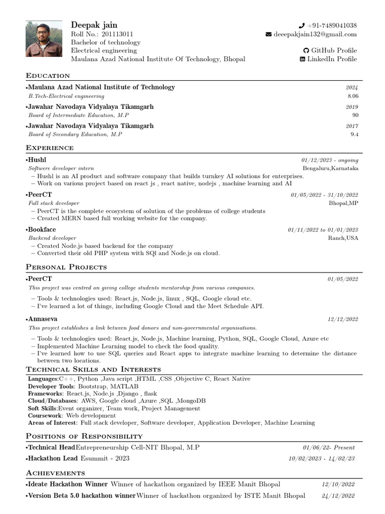 Deepak Jain: Education | PDF | Cloud Computing | Computer Science