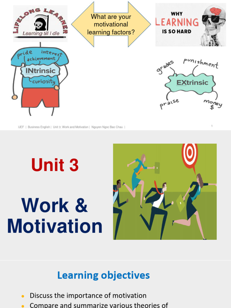 UEF_BE_Unit 3_Work and Motivation_Chau Nguyen_Full Lecture | PDF | Organizational Culture ...
