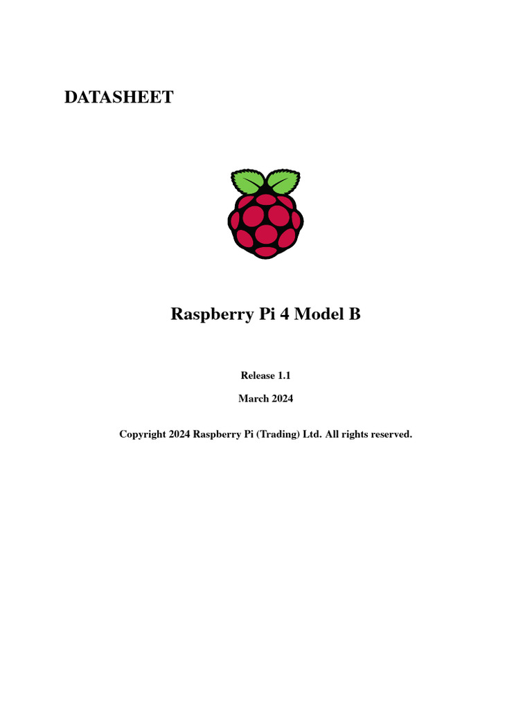 Raspberry Pi 4 Datasheet | PDF | Raspberry Pi | Hdmi