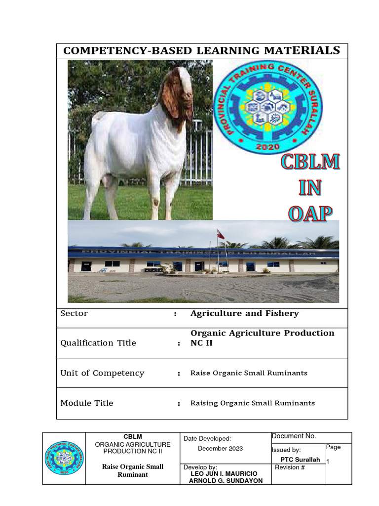 Cblm Raise Organic Small Ruminants Pdf Goat Sheep