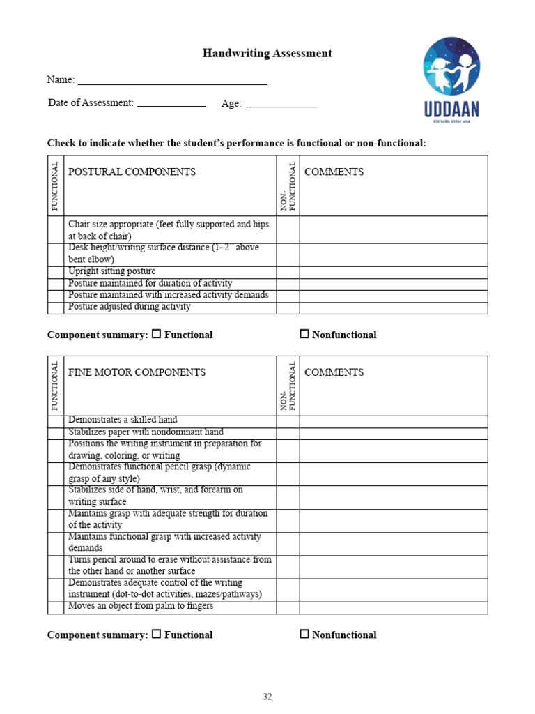 Handwriting Assessment | PDF | Hand | Cognition