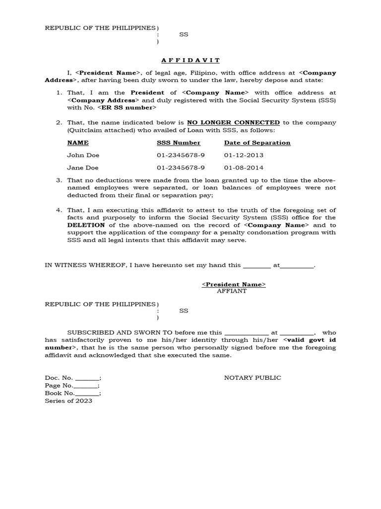 SSS-Affidavit-of-Deletion | PDF