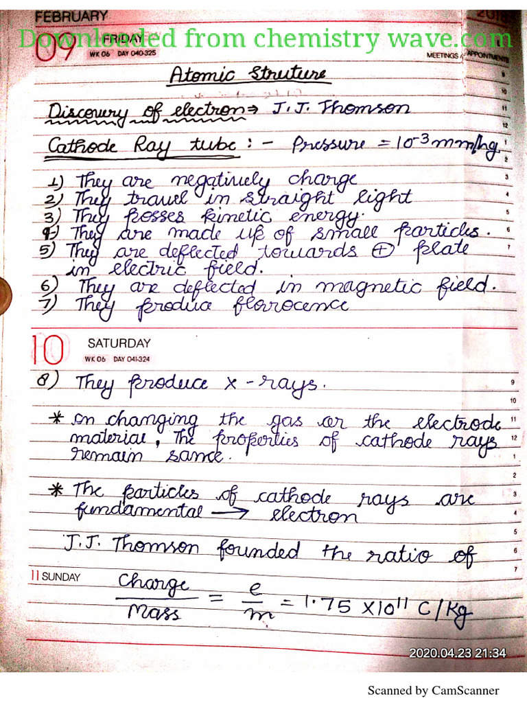 Atomic Structure Notes | PDF