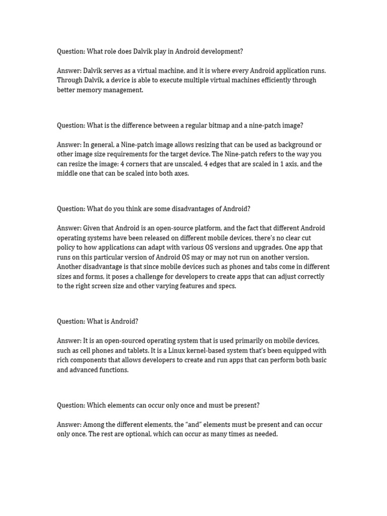 Android Development FAQs | PDF | Android (Operating System) | Operating System