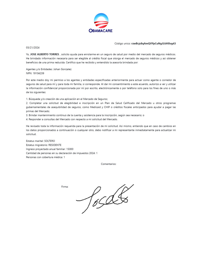 Firmar Documento JOSE ALBERTO TORRES | PDF | Finanzas y dinero ...