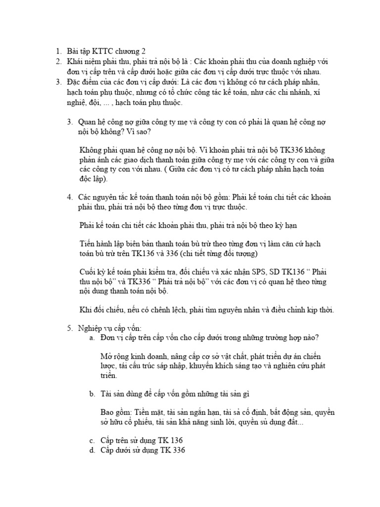 Bài tập KTTC chương 2. | PDF