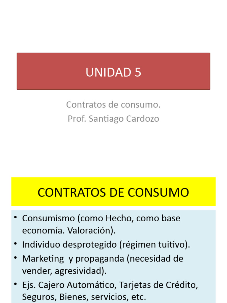 Contratos De Consumo Santiago Cardozo Pdf Consumo Economía