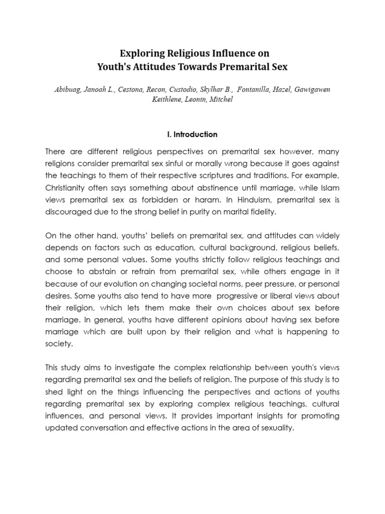 Religious Polarization Wr Premarital Sex Pdf Marriage Interfaith Dialogue