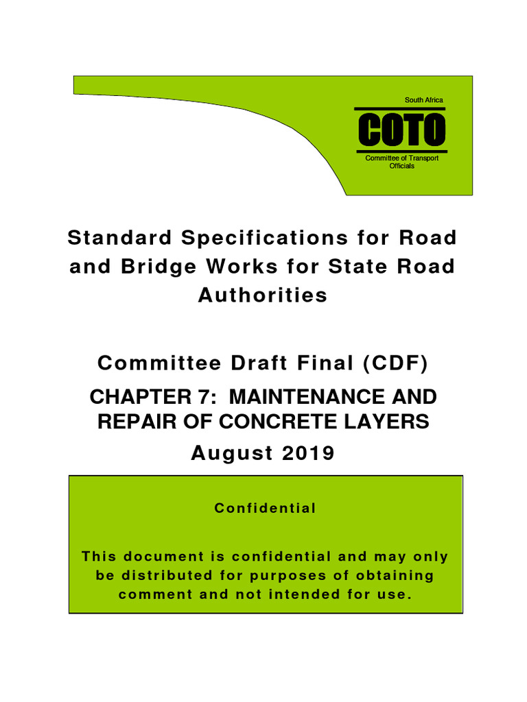CHAPTER 7 REPAIR OF CONCRETE LAYERS CDF Aug 2019 | PDF | Concrete | Road