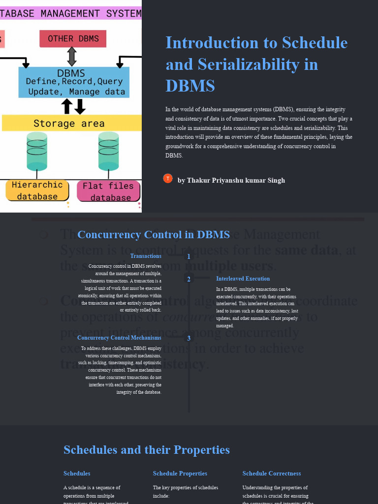 Introduction To Schedule And Serializability In Dbms Pdf Database Transaction Computer Data 