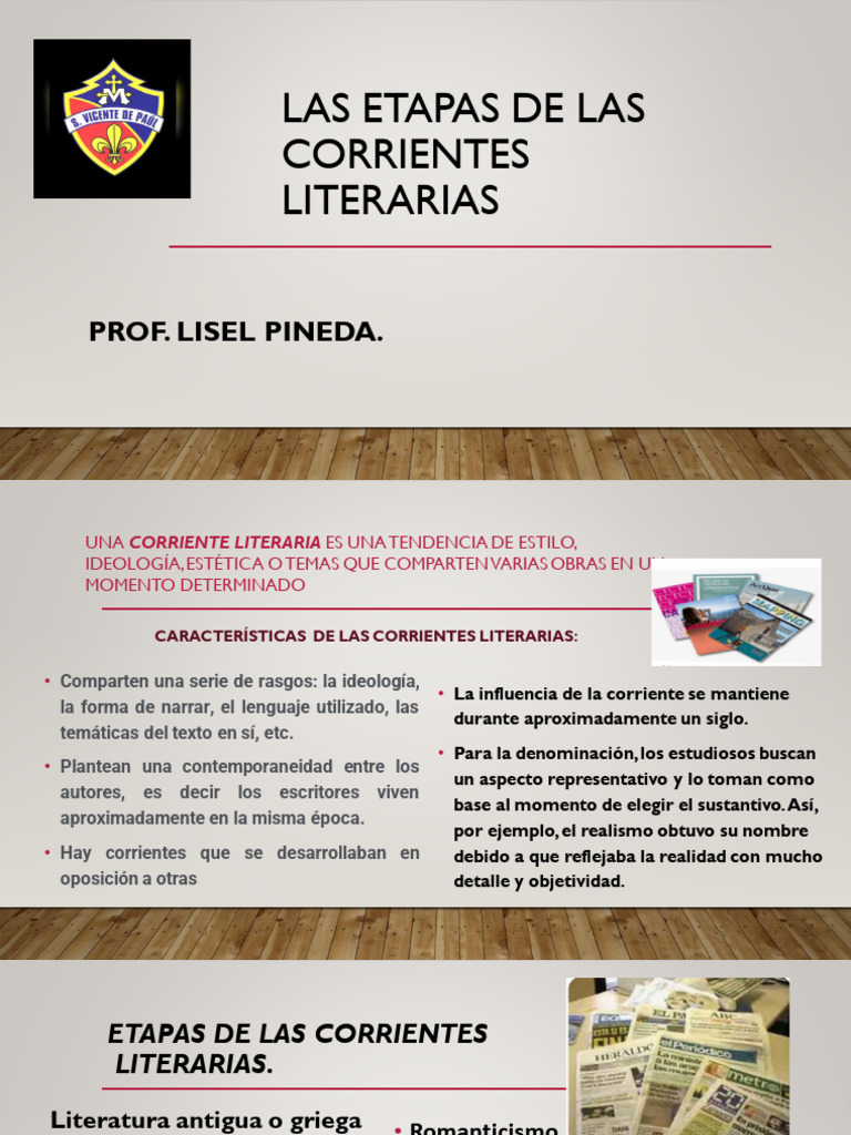 Etapas de Corrientes Literarias | PDF | Realismo literario | Era de ...