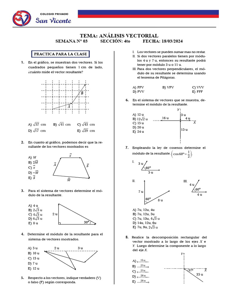 Sem 3 - Vectores | PDF | Vector Euclidiano | Geometría euclidiana