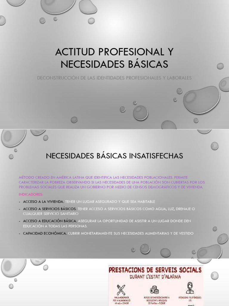 Actitud Profesional y Necesidades Básicas | PDF | Ciencias sociales
